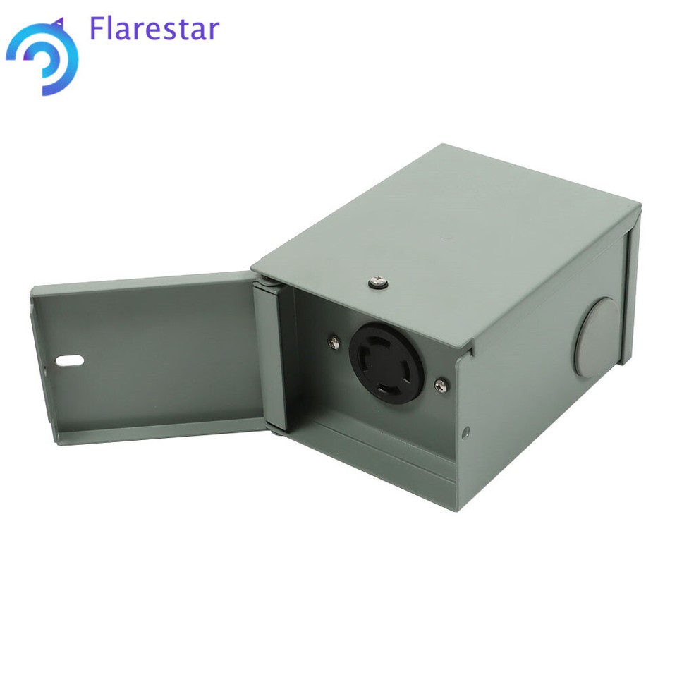 30 Amp 4-Prong NEMA L14-30R Generator Power Outlet Box Outdoor 125/250V ...