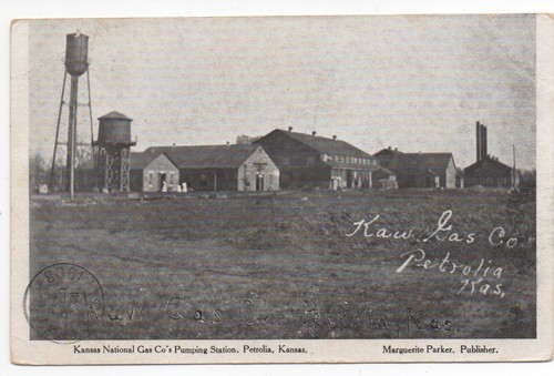 1908 Postcard Kansas National Gas Co Pumping Station Petrolia Kansas | eBay