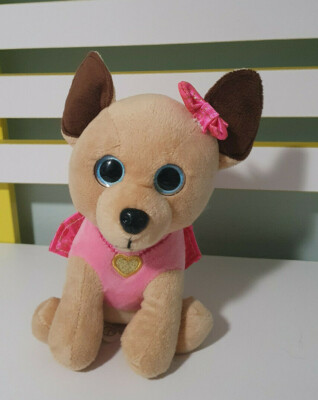 CHIHUAHUA DOG PLUSH TOY TIM THE TOYMAN STUFFED ANIMAL 21CM PINK BOW | eBay