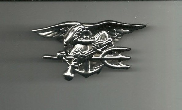 USN NAVY SEAL SEALS TEAM METAL 2.75" BADGE SILVER PIN | eBay