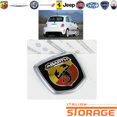 500 ABARTH STEMMA LOGO DITTA POSTERIORE SATINATO NUOVO ORIGINALE ...