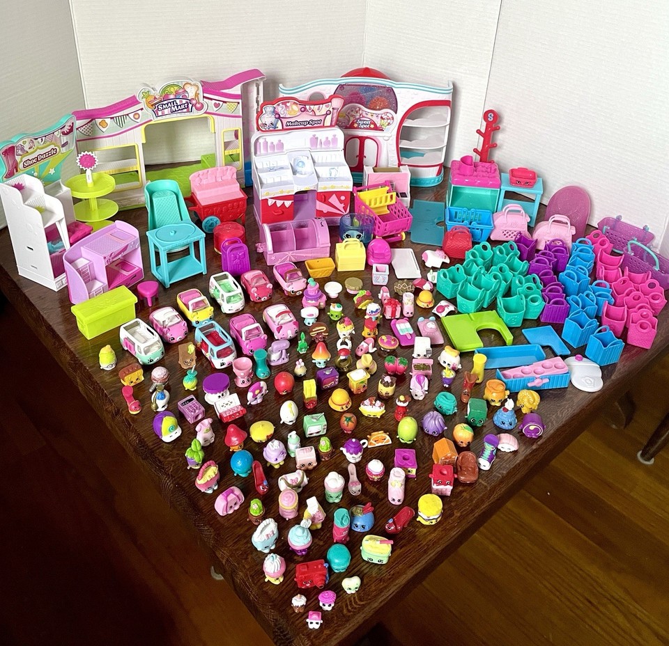 Shopkins Lot Large 100 + Figures Various Seasons, Playsets, Baskets ...