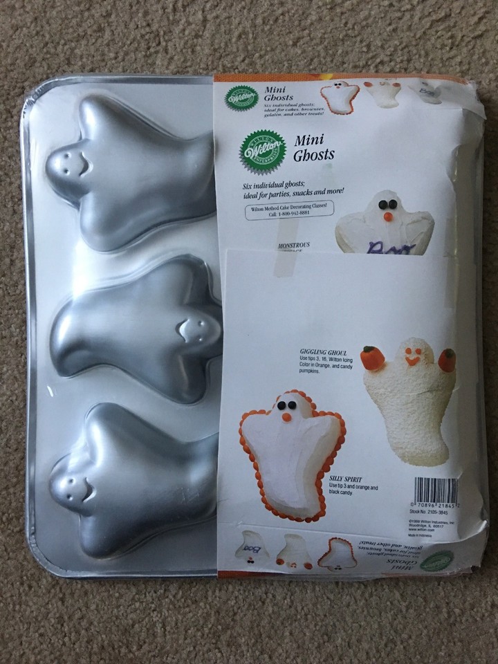 Wilton MINI GHOSTS Cake Pan 6 Cavity Mold #2105-3845 New Sealed | eBay
