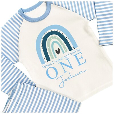 Boys Personalised Birthday Rainbow Pyjamas When I Wake Up I Will Be One ...