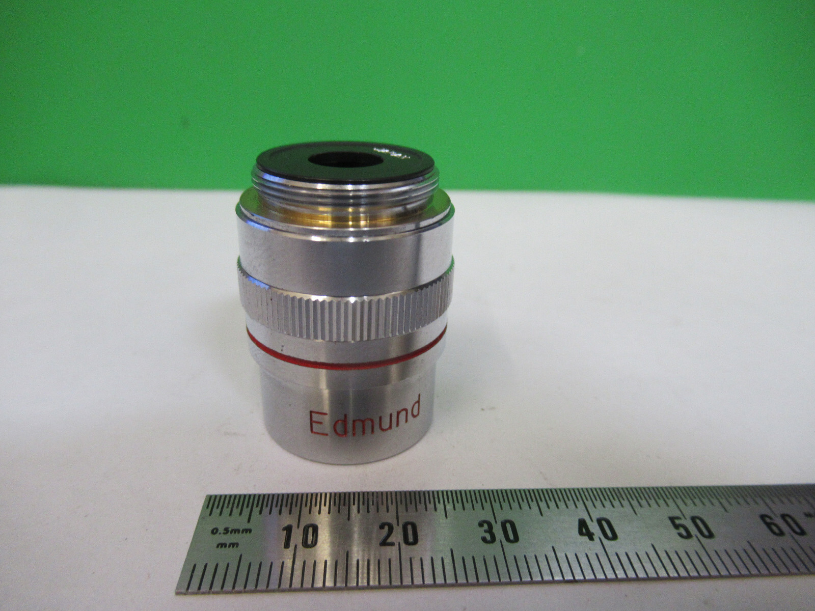 EDMUND JAPAN 4X OBJECTIVE LENS OPTICS MICROSCOPE PART AS PICTURED Z7-A ...