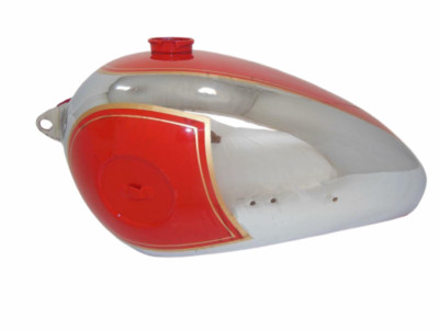 GAS Tank For Bsa B31 B33 Plunger Model In Red Paint Chrome (Fuel Tank ...