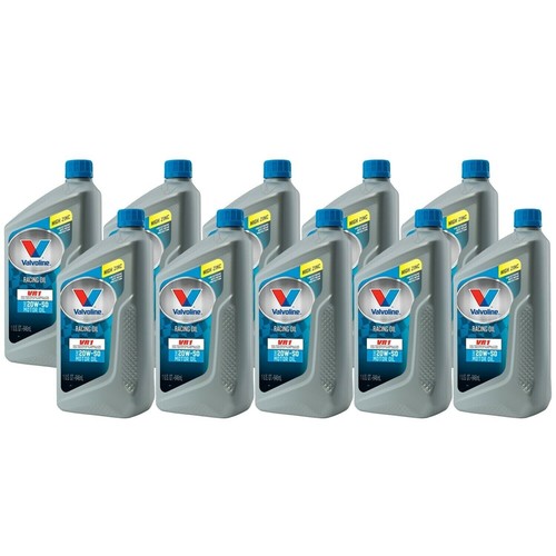Valvoline Set of 10 Quarts VR1 Racing Engine Motor Oil SAE 20W-50 High ...