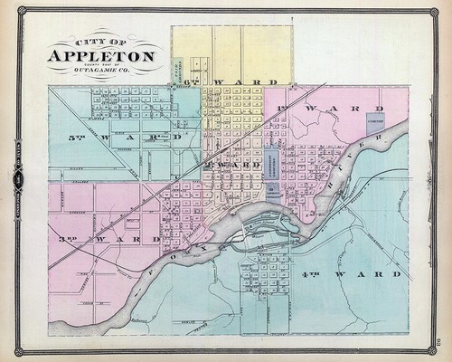 1878 Map of Appleton Outagamie County Wisconsin | eBay