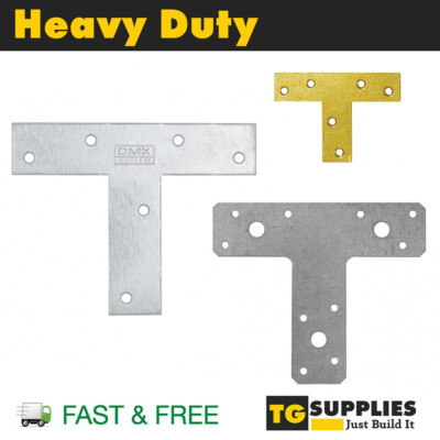 Heavy Duty Tee Plate Brace Flat T Shape Repair Bracket Tee Corner Brace ...