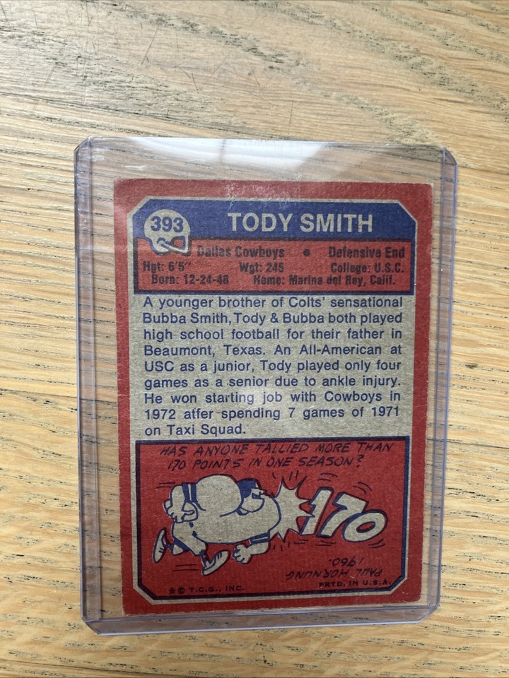 TODY SMITH 1973 Topps 393 RC Signed AUTO Autographed RARE | eBay