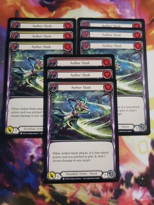 9 Card Playset Aether Slash Red/Yellow/Blue Dynasty FAB Flesh and Blood ...