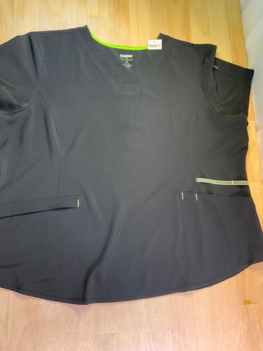 New Women's Scrub Star Scrub Top Sz 3X Black with Neon Green Trim* | eBay