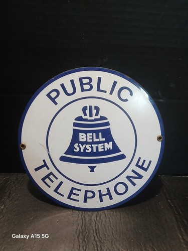 Bell System Public Telephone Sign Porcelain, 8.5 Inch Vintage | eBay