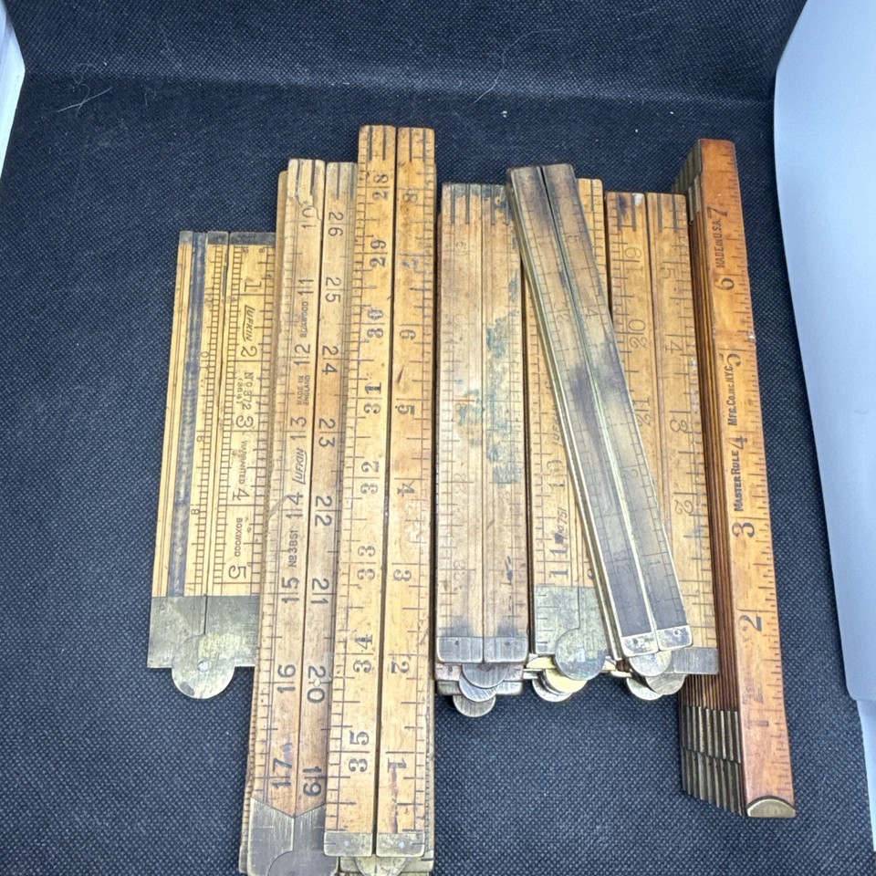Lot Of 20 Carpenters Rulers Boxwood And Brass Assorted | eBay