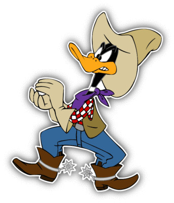 Daffy Duck Cowboy Cartoon Car Bumper Sticker Decal 5''x 4'' | eBay