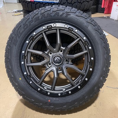20x9 Fuel D680 Rebel Gray Wheels Rims 32" AT Tires 6x5.5 GMC Sierra ...