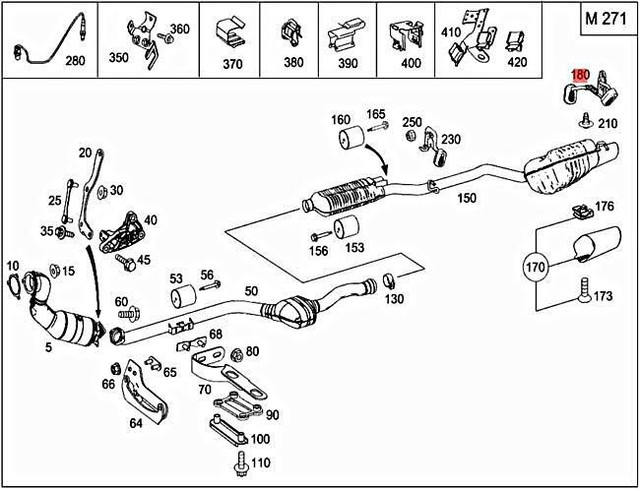 Mercedes-Benz 2044901037 Genuine OEM Muffler & Pipe Bracket for sale ...