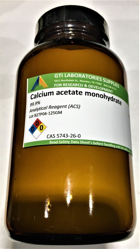 Calcium acetate monohydrate, = 99%, Analytical Reagent (ACS) | eBay