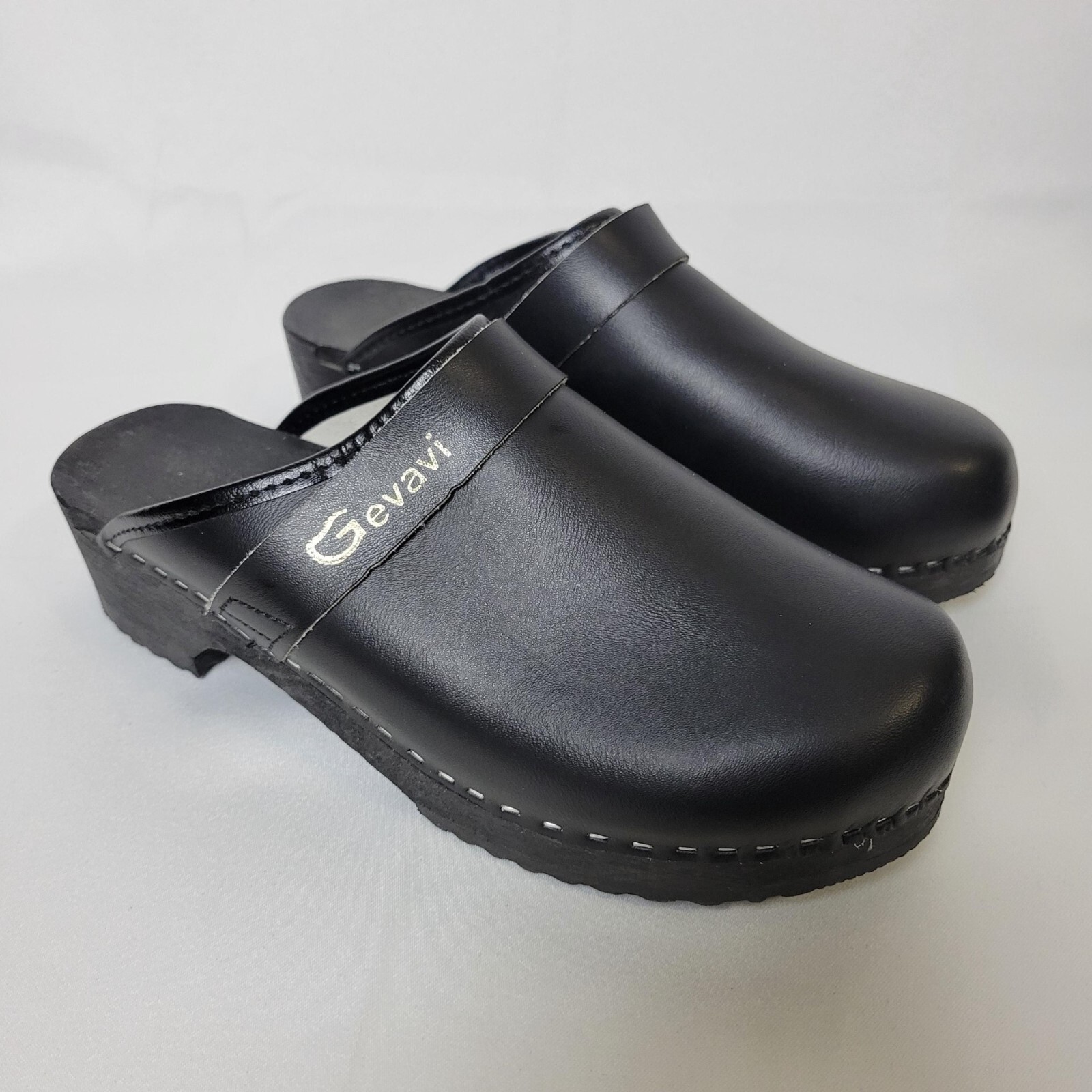 Gevavi Ladies Kent Herenmuil Sandals Clogs Black EUR 41 Wood Sole ...