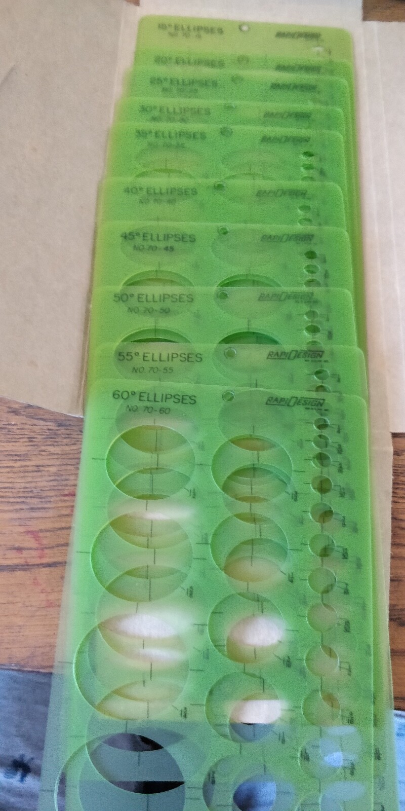 NOS Berol Rapidesign Ellipse Set 70 (10 pieces) Drafting Template ...