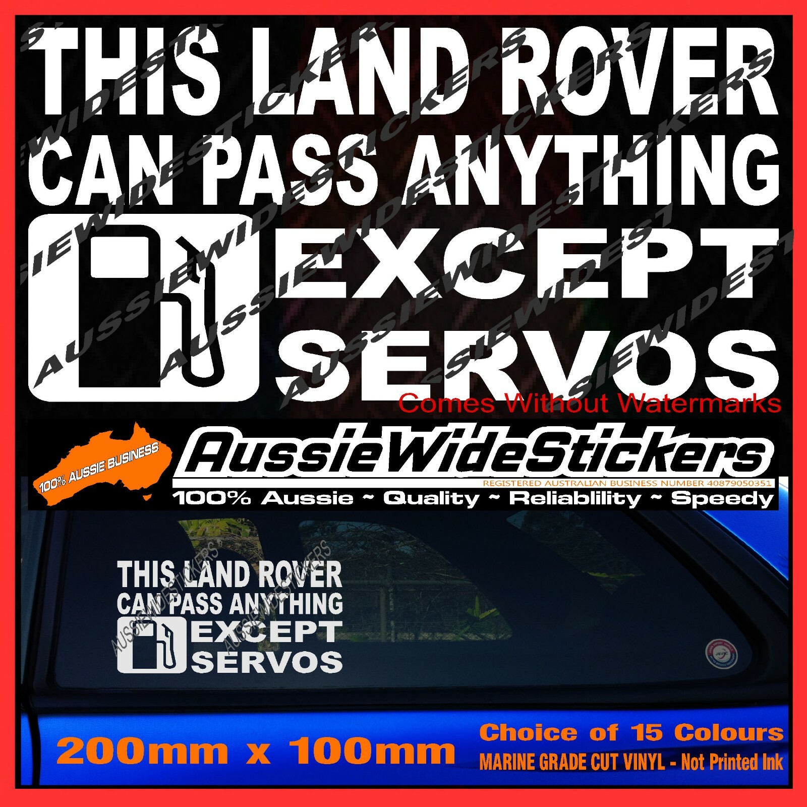 THIS LAND ROVER 4x4 ute Car accessories Funny Landrover Stickers 200mm ...