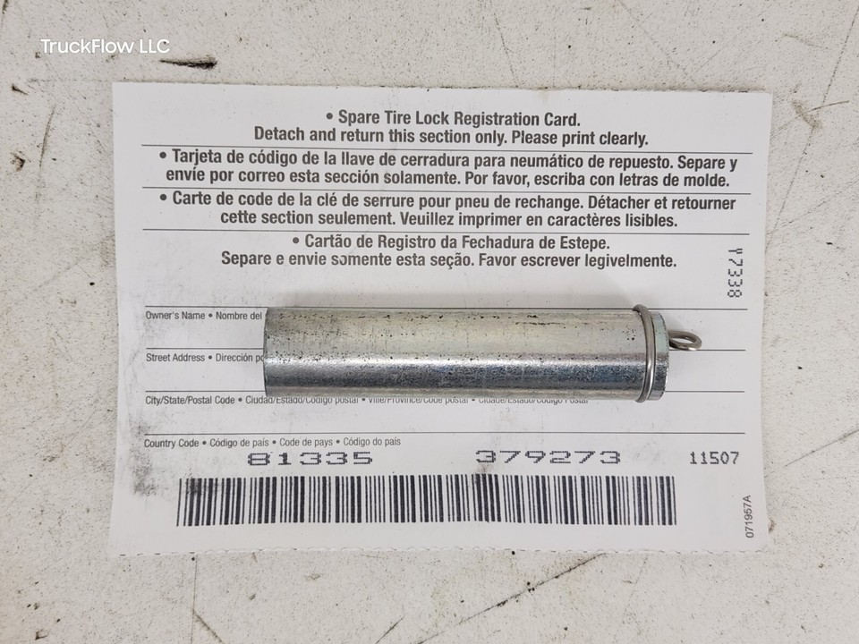 Ford Super Duty Spare Tire KEY ONLY NO LOCK Key Code Card 81335 6C34 ...