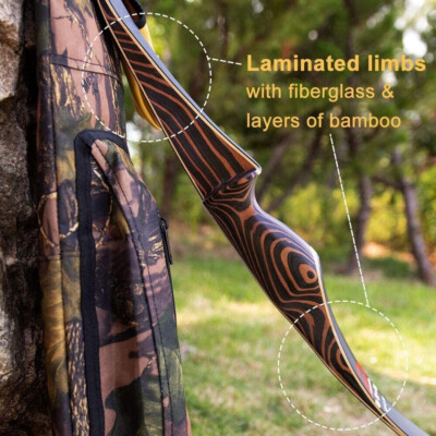 Archery 20-70lb Handmade Traditional Recurve Bow Hunting Longbow ...