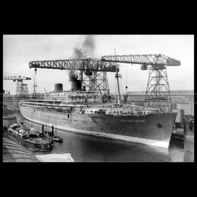 Photo B.000148 SS WILLEM RUYS ROYAL ROTTERDAM LLOYD 1947 SHIPYARD OCEAN ...