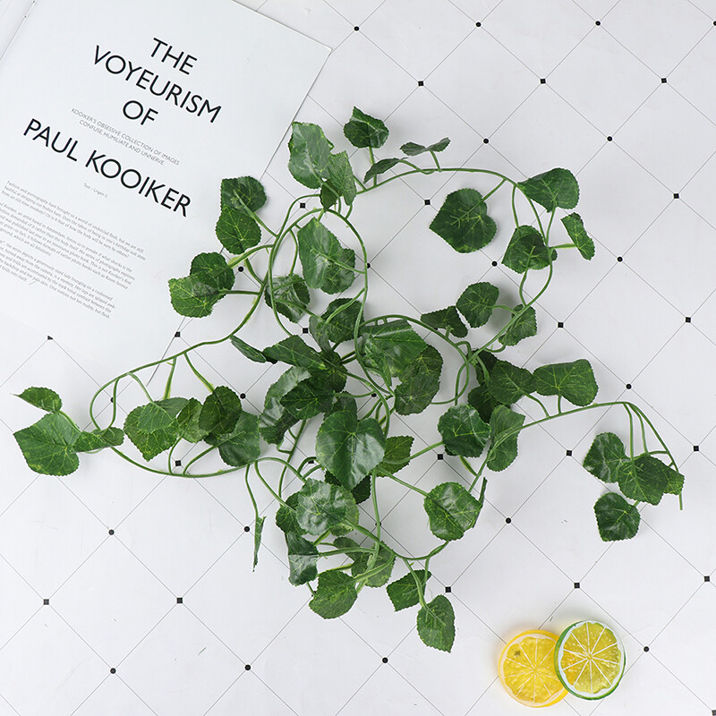 2.4m Artficial Vine Green Plants Leaf Hanging Decor Rattan Liana Wall ...