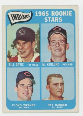 1965 TOPPS ROOKIE STARS #546 CLEVELAND INDIANS DAVIS HEDLUND WEAVER ...