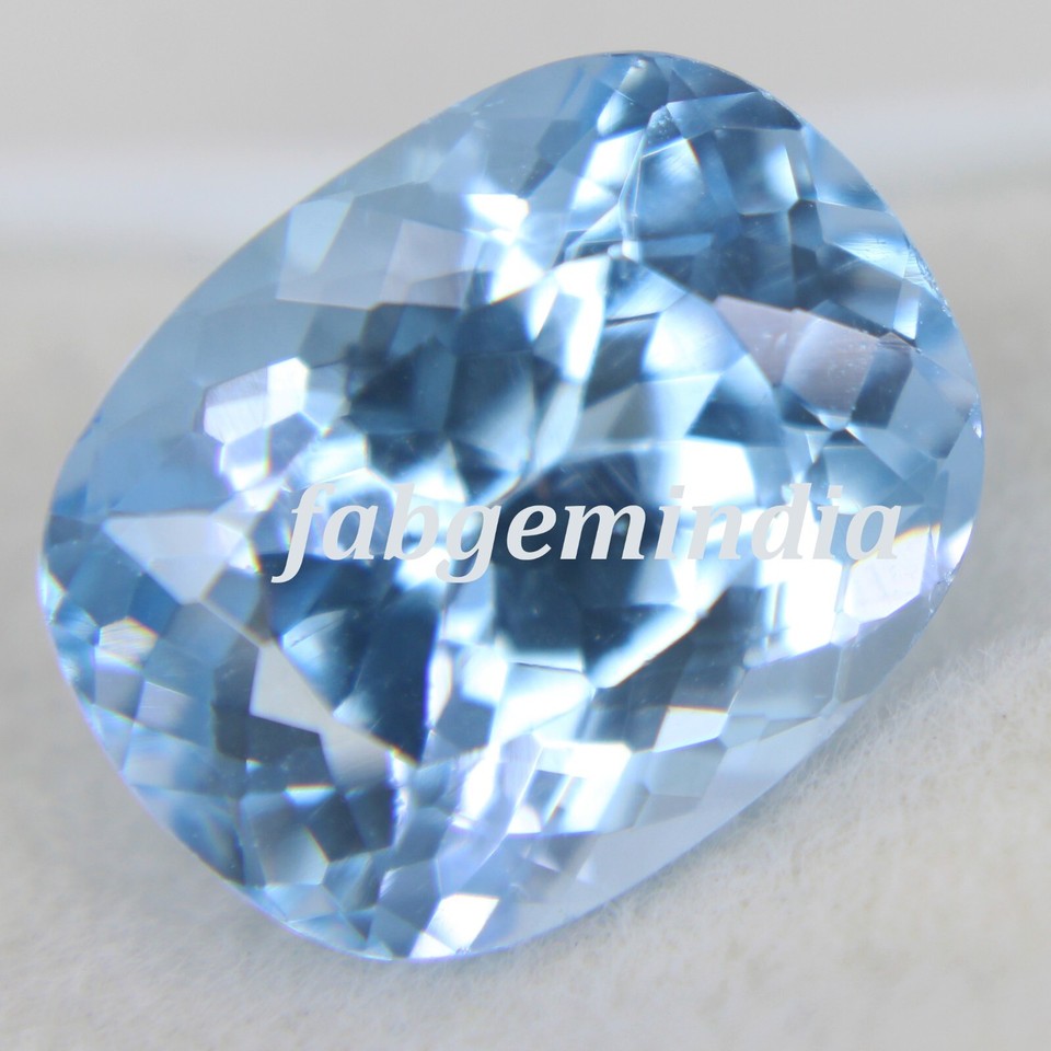 Natural Blue Zircon 7.65 Ct Cushion Cut Stunning Certified Loose ...