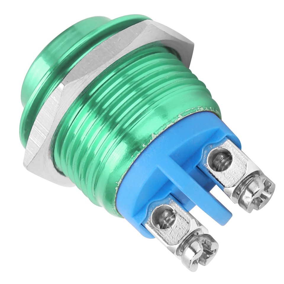 (Green) Metal Push Button Switch Stainless Steel Button Switch 16mm ...