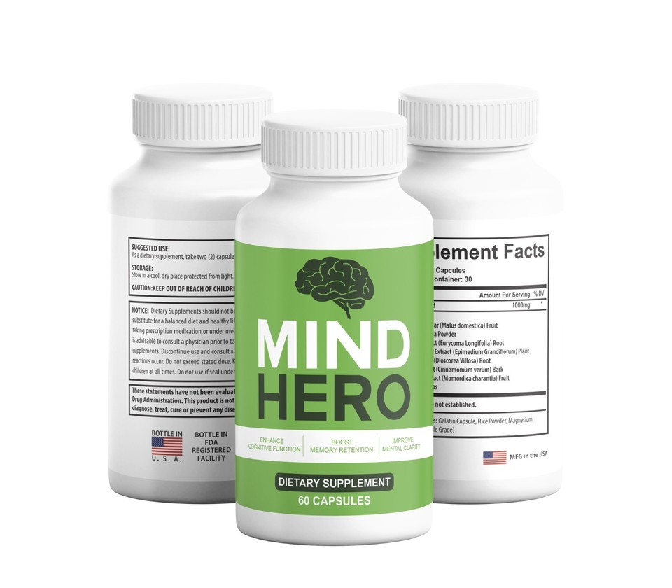 (2 Pack) Mind Hero Brain Supplement - MindHero Brain Health and Memory ...
