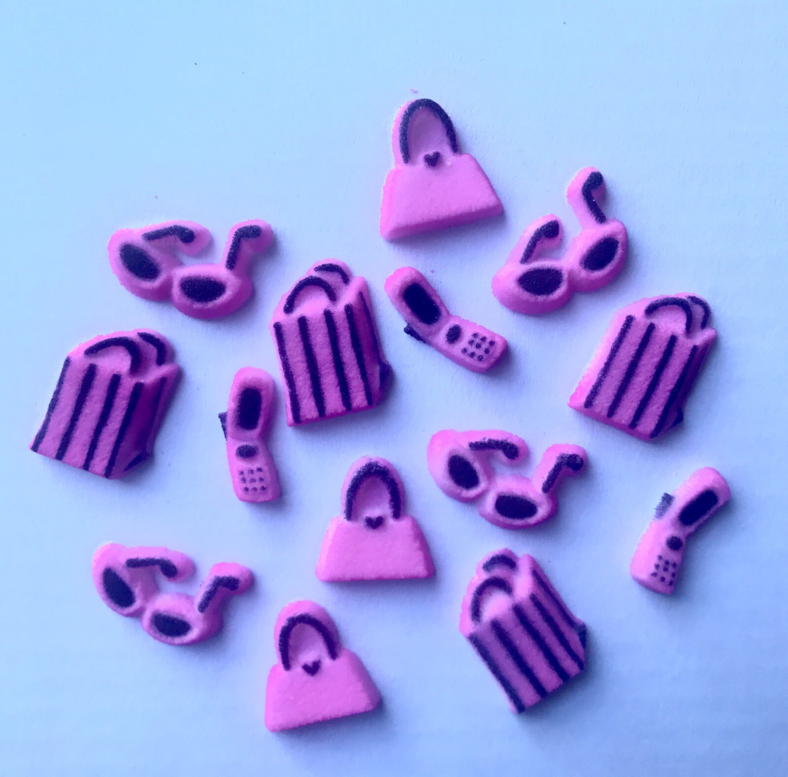 14 x Edible Icing Shopping Themed Cupcake Toppers Decorations Party ...