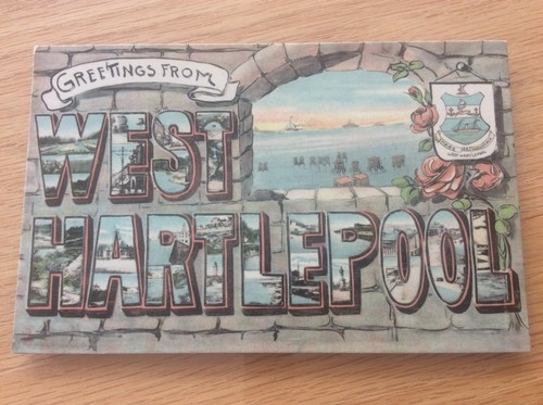 West Hartlepool Greetings Postcard Coat of Arms Beach Huts Milton ...