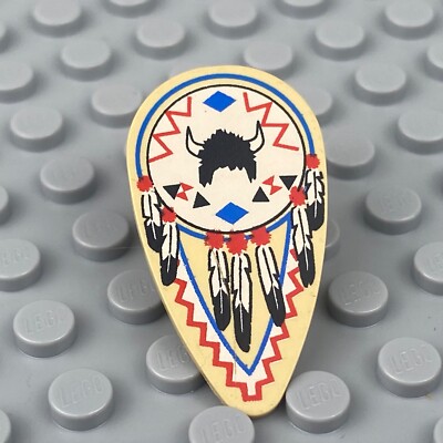 LEGO Minifigure Shield Ovoid w/ Feathers & Helmet Pattern Native Indian ...