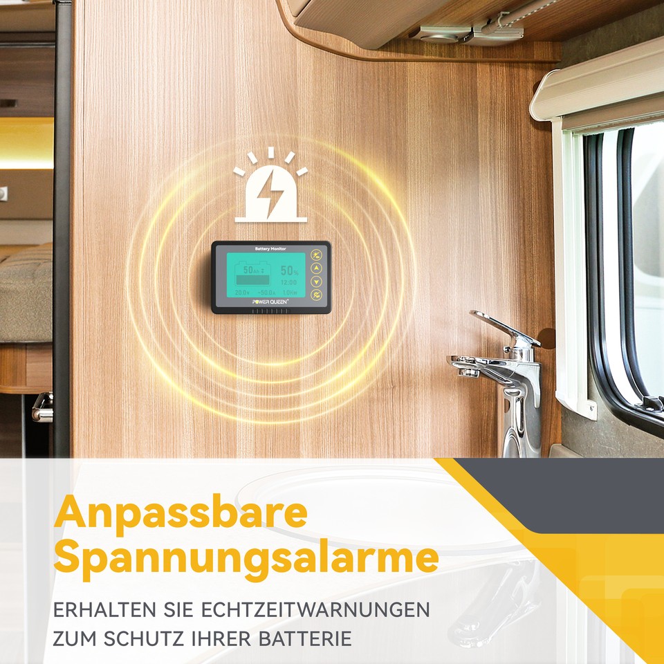 Power Queen 500A 8V-120V Batterieuberwachung LCD Anzeige Volt Monitor ...