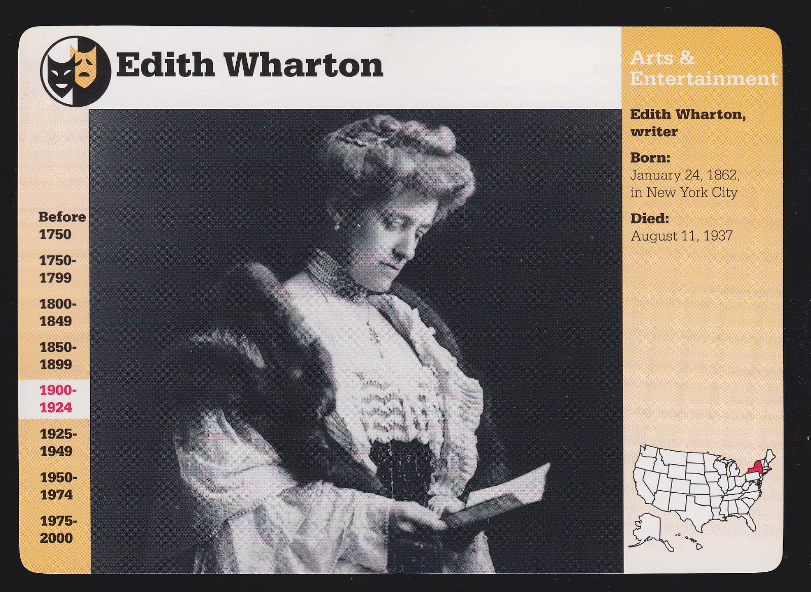EDITH WHARTON Writer Author 1905 Photo 1996 GROLIER STORY OF AMERICA ...