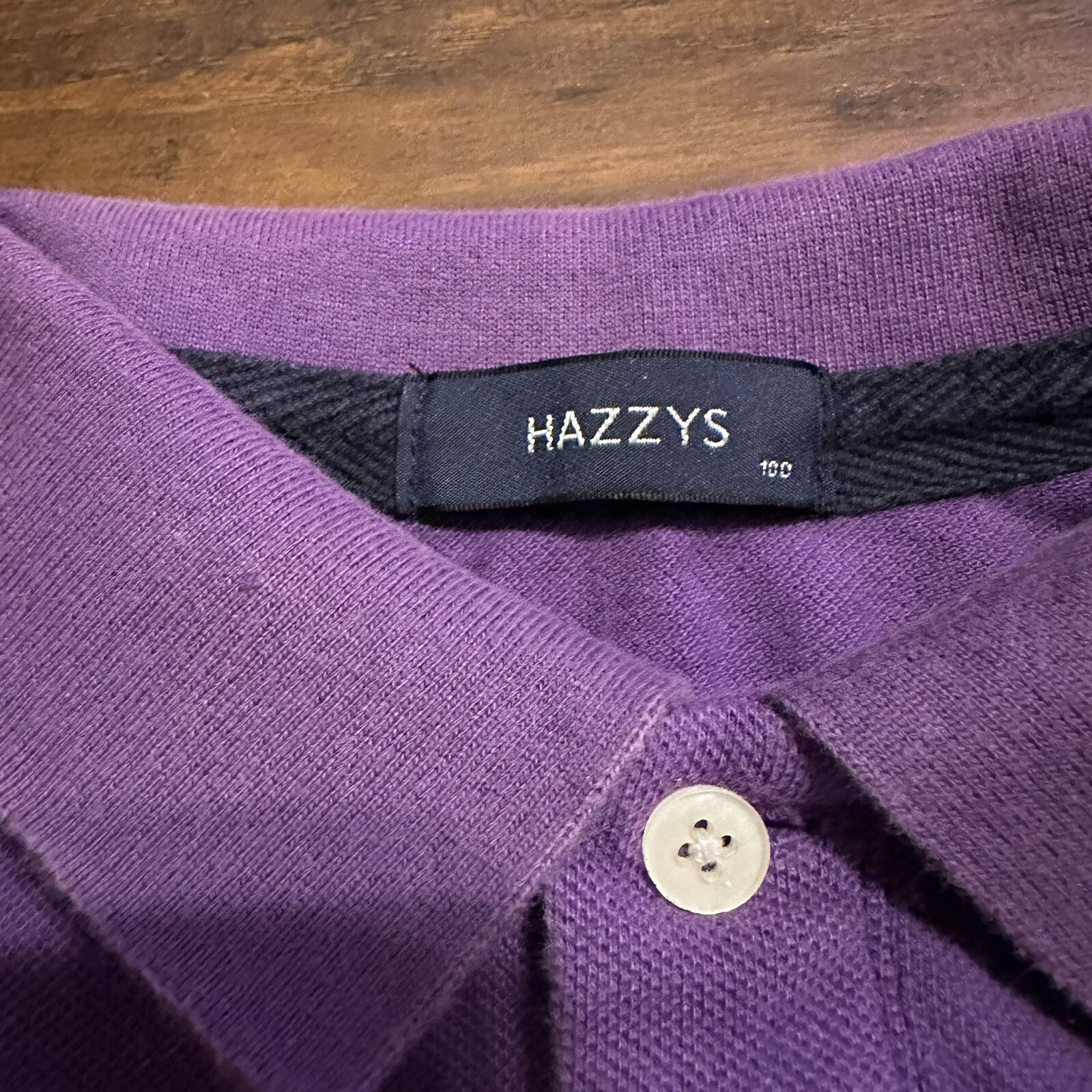 Hazzys Purple Polo Big Gold Dog Crown Logo Size Small… - Gem