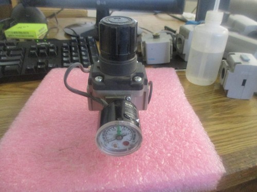 SMC Pneumatics Model: AR40-04G Regulator with GP46 Pressure Gauge w ...