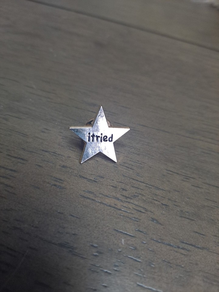 I Tried Pin Gold Star Effort Participation Funny Novelty Brooch Enamel ...