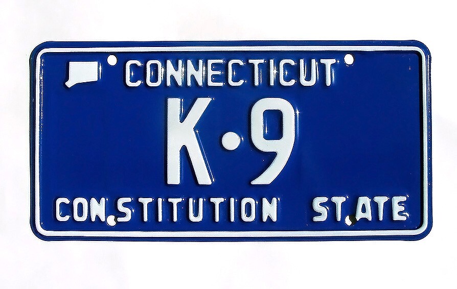 1980s Connecticut State Police K-9 Unit License Plate TROOPER K9 ...