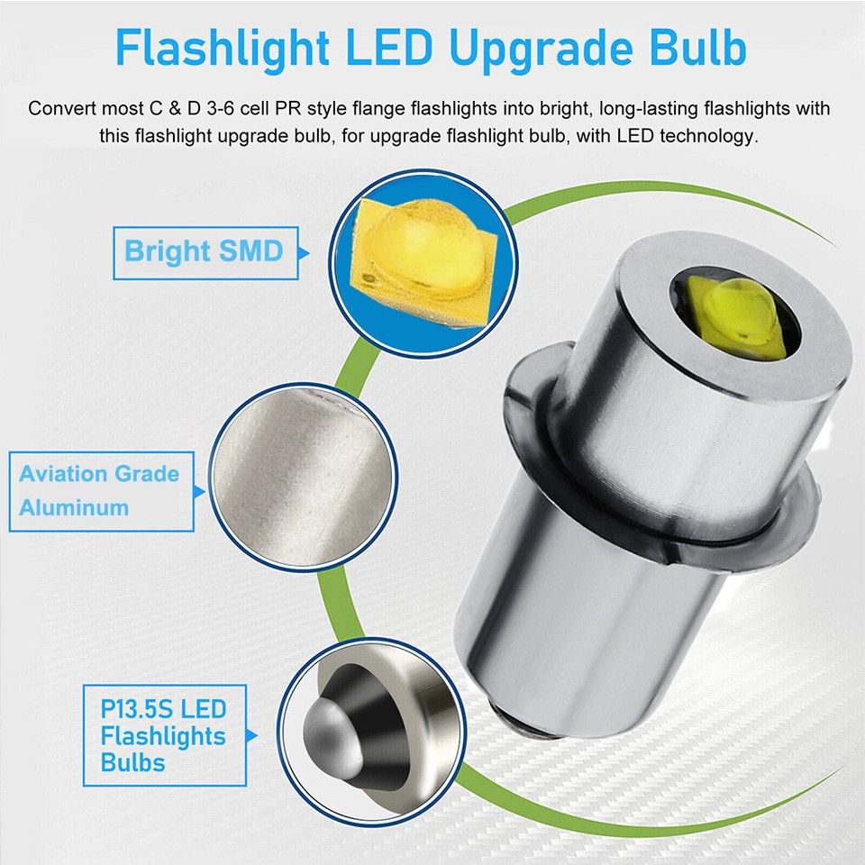 6Pcs 18v VOLT Flashlight Replacement LED Bulb For HITACHI 318-767 ...