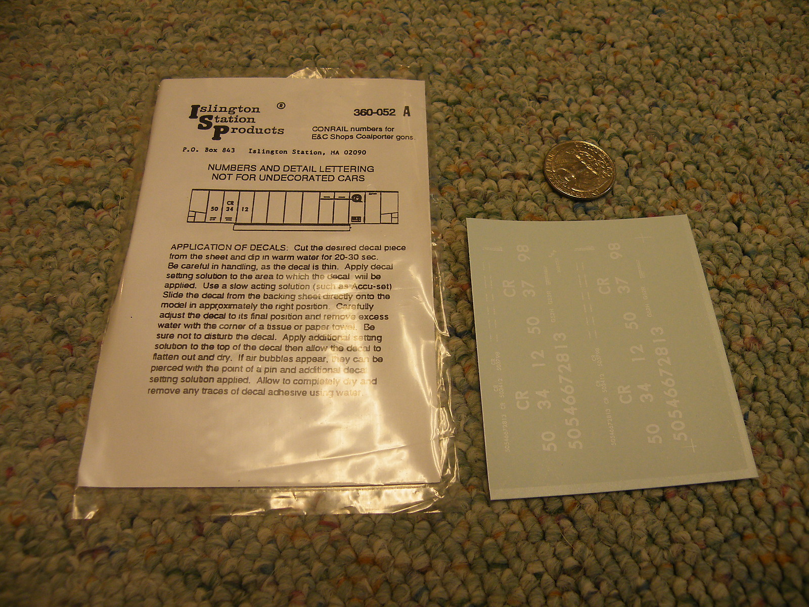 Islington Station decals HO #360-052 Conrail numbers EC shops ...