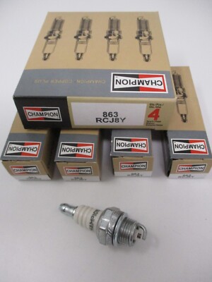 4 Genuine Champion 863 RCJ8Y Nickel Spark Plug Copper Plus Chainsaw | eBay