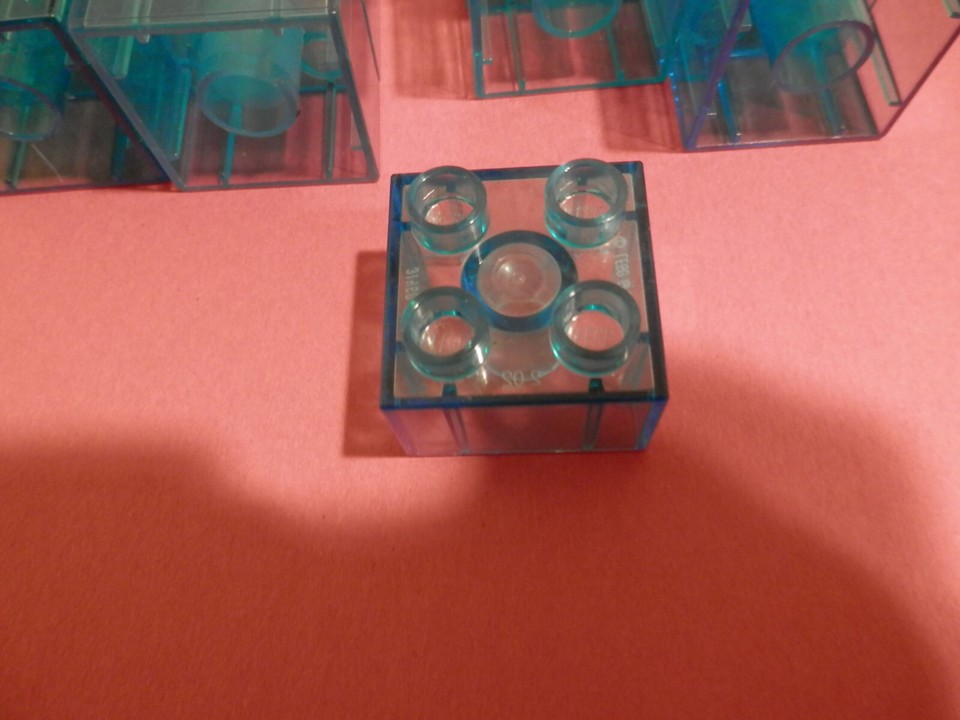 Lego Duplo 2X2 Trans Blue Brick Lot of 16 Water Ice Transparent | eBay