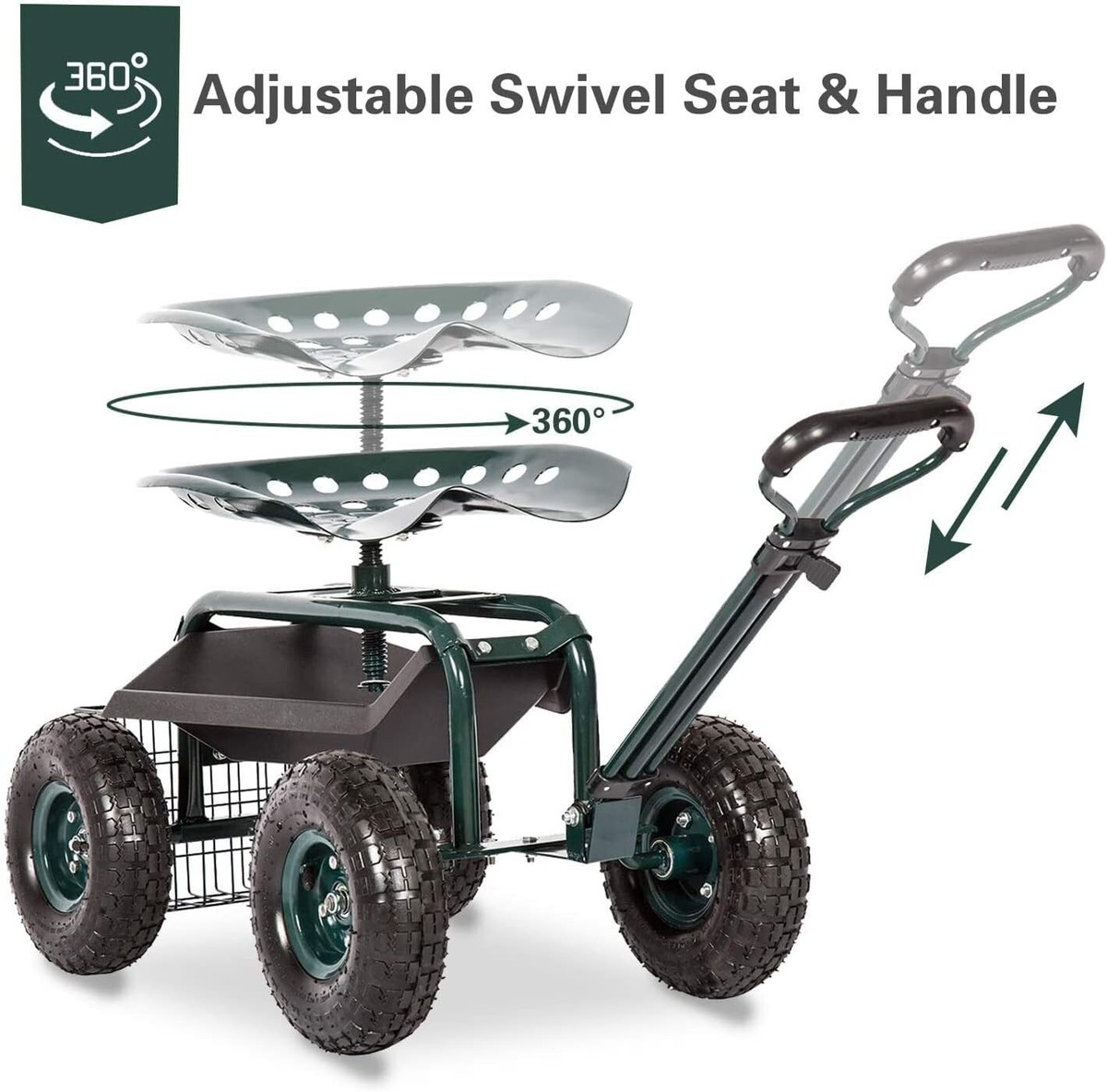 Rolling Work Seat On Wheels Garden Cart On Wheels Heavy Duty Rolling