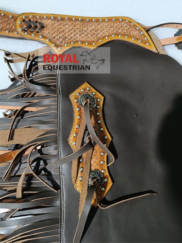 Custom Made Cow Leather Western Chinks / Chaps Soft Quality Bull Trail ...