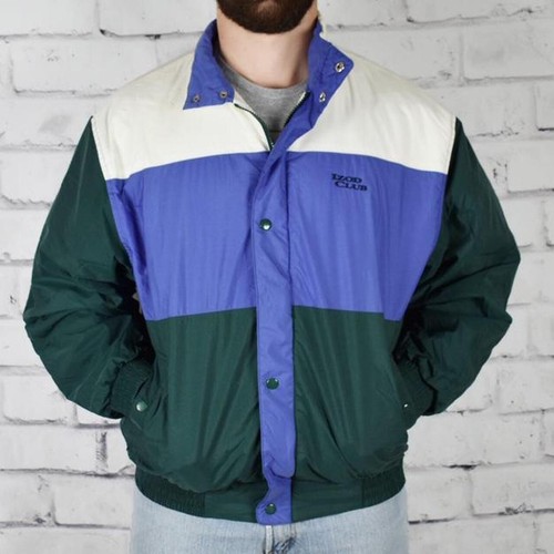 IZOD Club Vintage 90s Colorblock Quilted Bomber Style Jacket | eBay