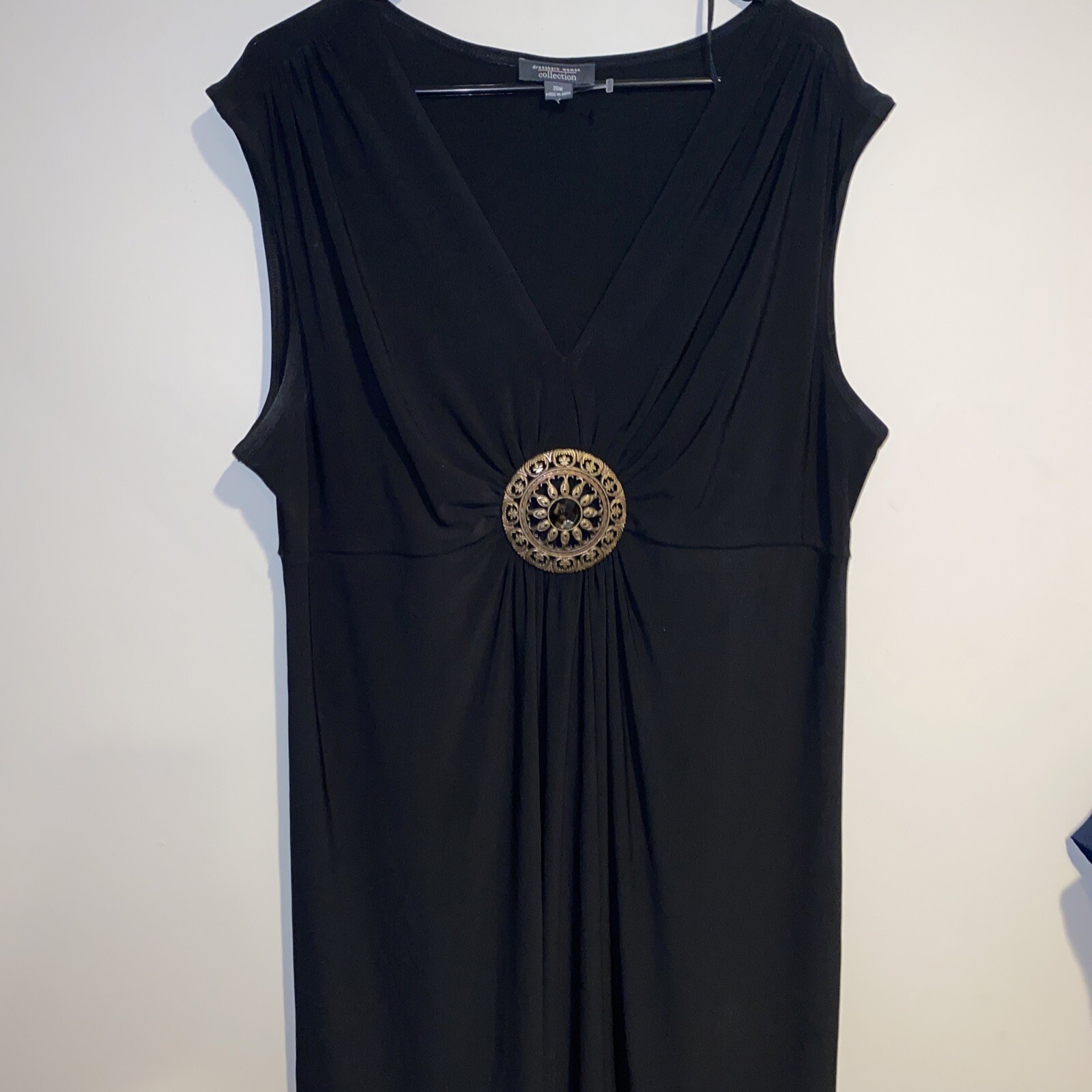Dress Barn Collection Plus Sleeveless Black Dress Medallion ...